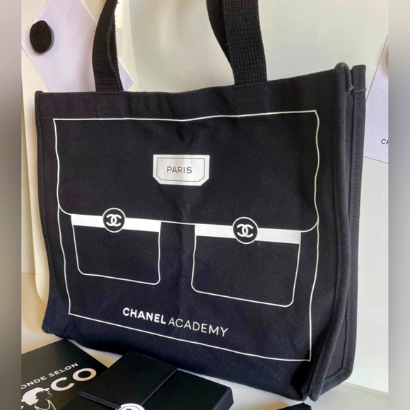 CHANEL | Bags | Chanel Academy Black Tote Bag | Poshmark